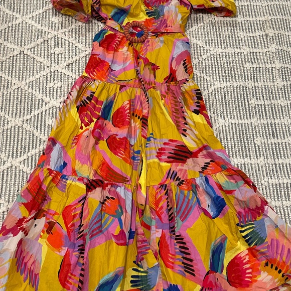 FARM Rio | Dresses | Farm Rioneon Macaws Tiered Maxi Dress | Poshmark